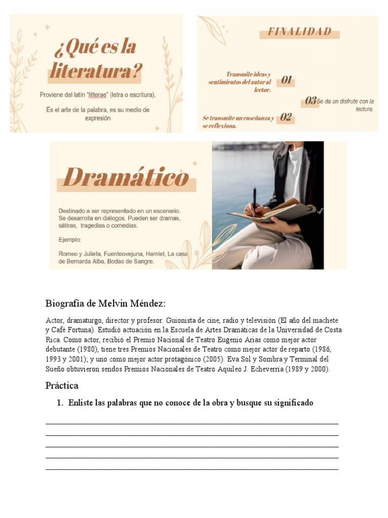 Práctica Texto Dramatico 8 | PDF