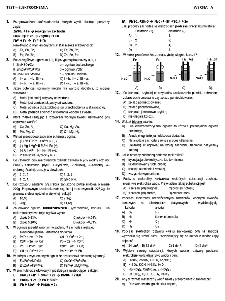 Test Elek Chem A | PDF
