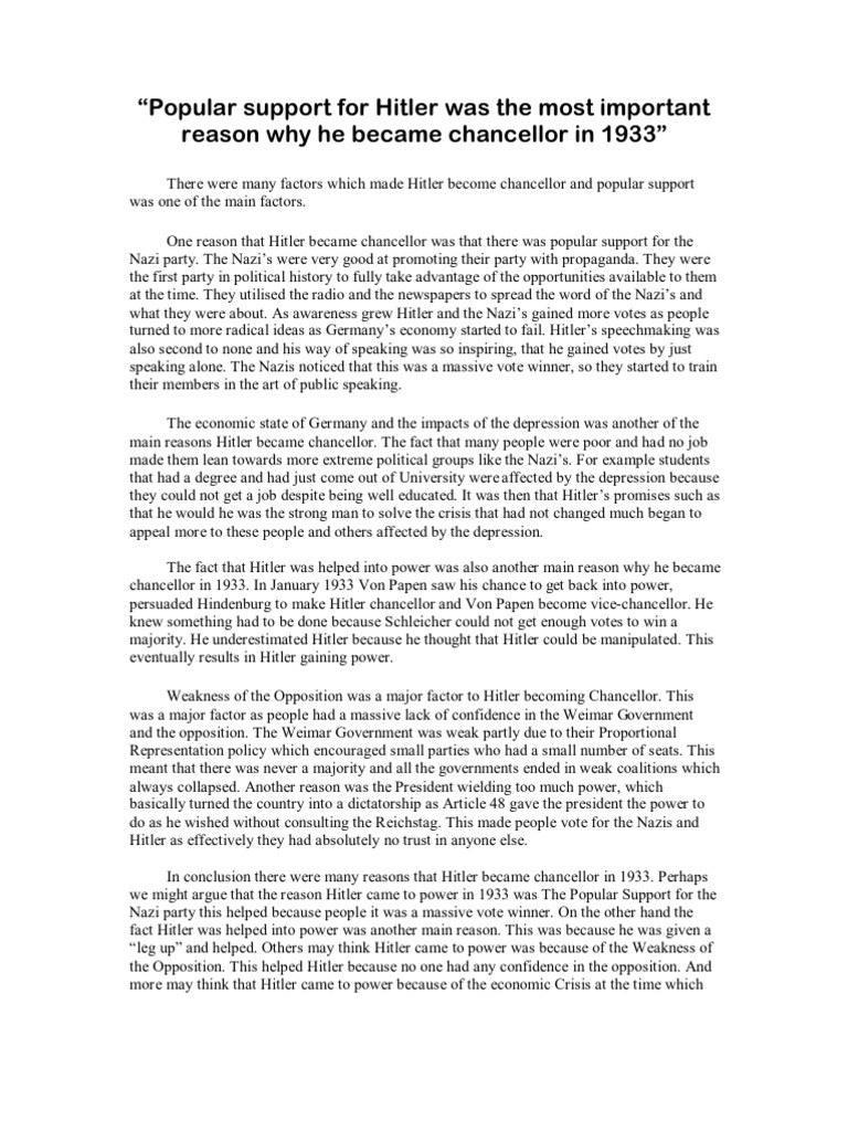 Hitler Chancellor | PDF | History