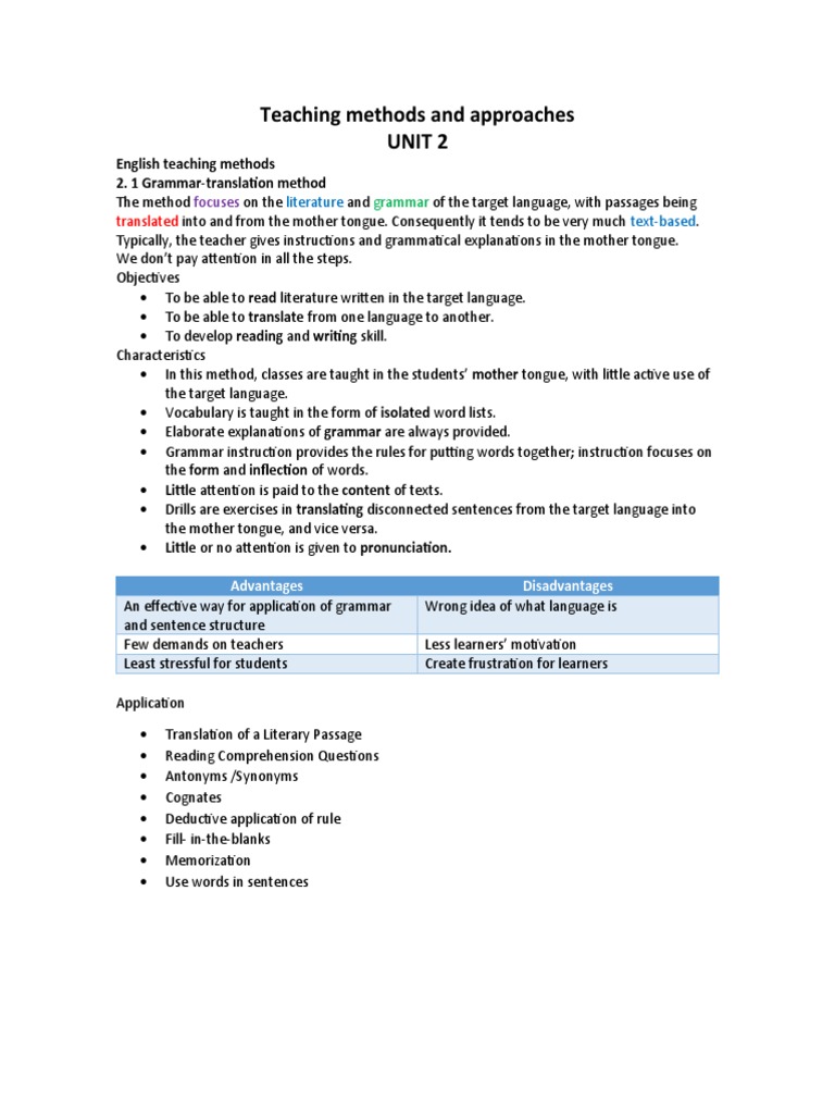 Teaching Methods and Approaches | PDF | Language Arts & Discipline