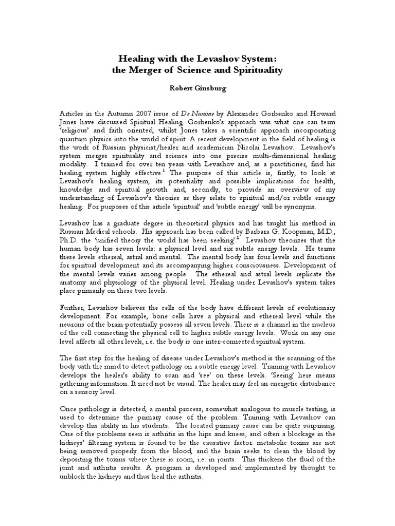 Healing With The Levashov System | PDF | Self-Improvement | Wellness