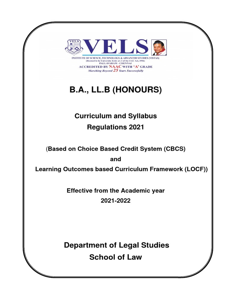 BALLB (Hons.) Syllabus 2021 | PDF | Curriculum | Bachelor's Degree