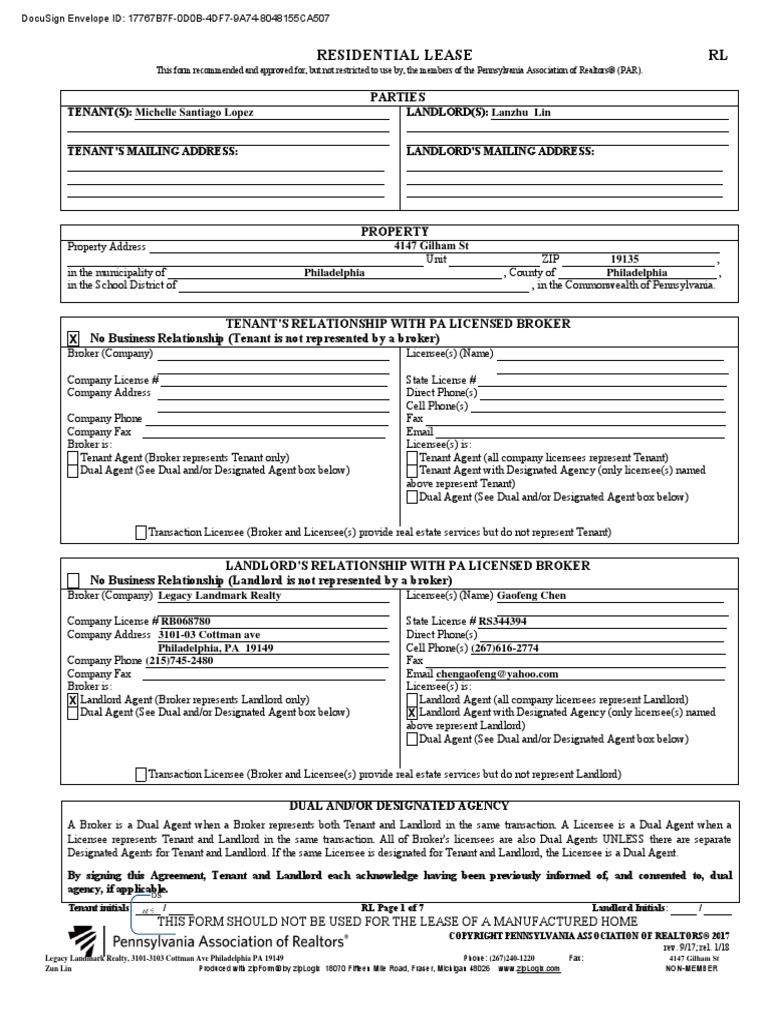 Complete Con DocuSign MICHELLE-SIN-F | PDF | Leasehold Estate | Lease