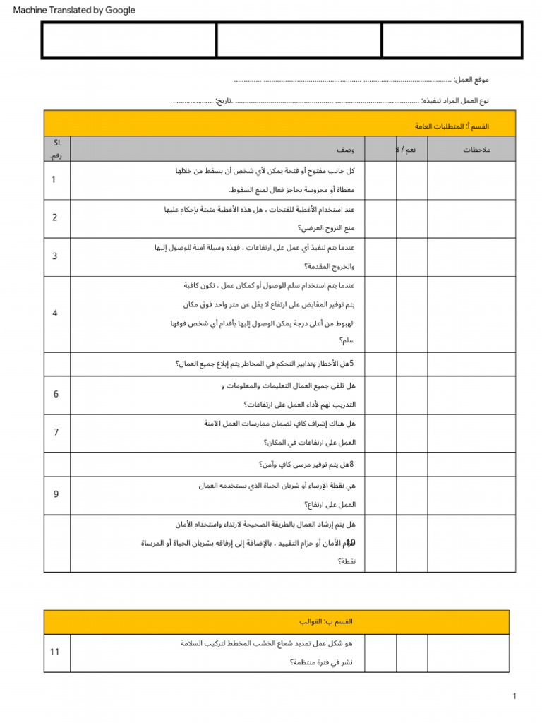 Work at Height Checklist | PDF