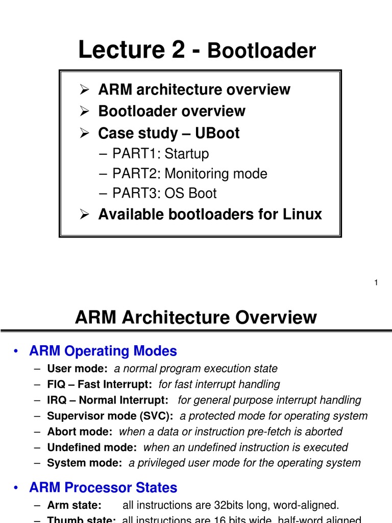 Ch2 Bootloader | PDF | Booting | Arm Architecture