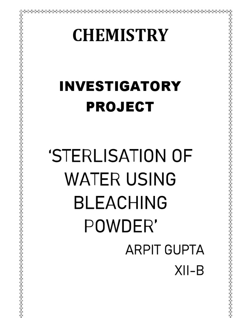 Investigatory Project Chemistry For Class 12th | PDF | Water ...