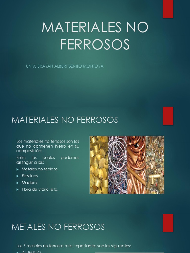 Materiales No Ferrosos | PDF | Metal no ferroso | Rieles
