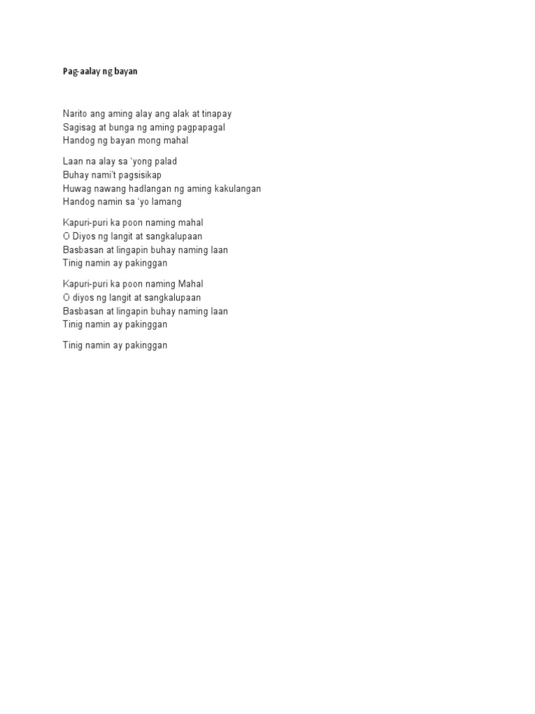 Pag-Aalay NG Bayan | PDF