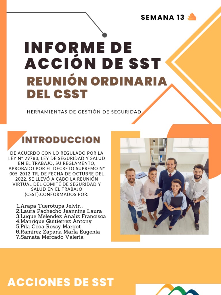 Informe de Accionde de SST | PDF