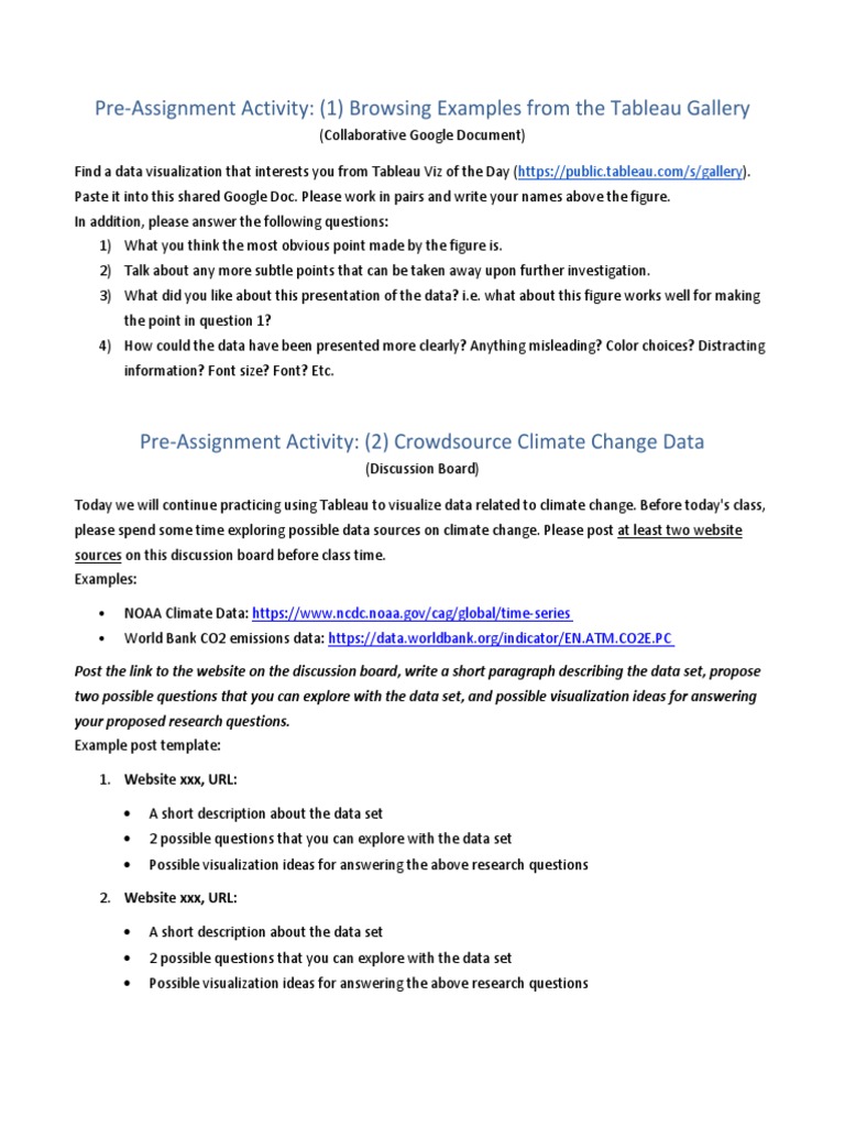 Visualizing CO2 Emissions - Instruction and Assignment-1550 | PDF ...