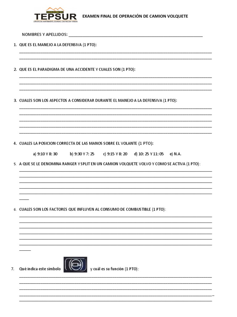 Examen Final - C.V | PDF | Vehículos Examen Final - C.V | PDF | Vehículos