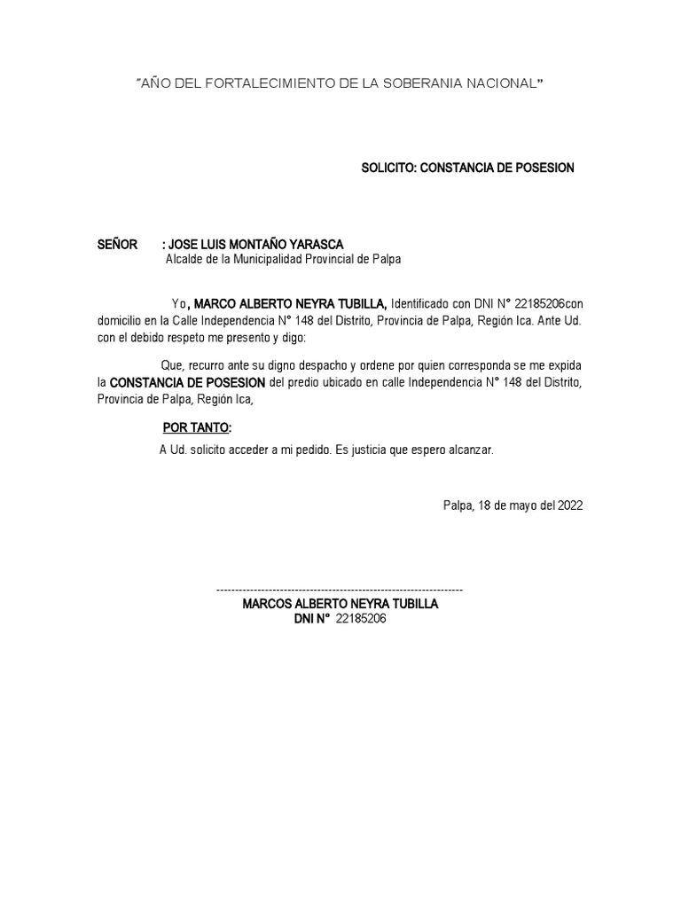 Solcita Inscrpcion de Propiedad | PDF