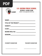 Computer Project Front Page | PDF