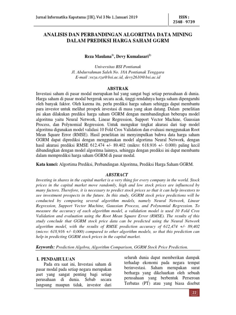 Analisis Dan Perbandingan Algoritma Data Mining | PDF