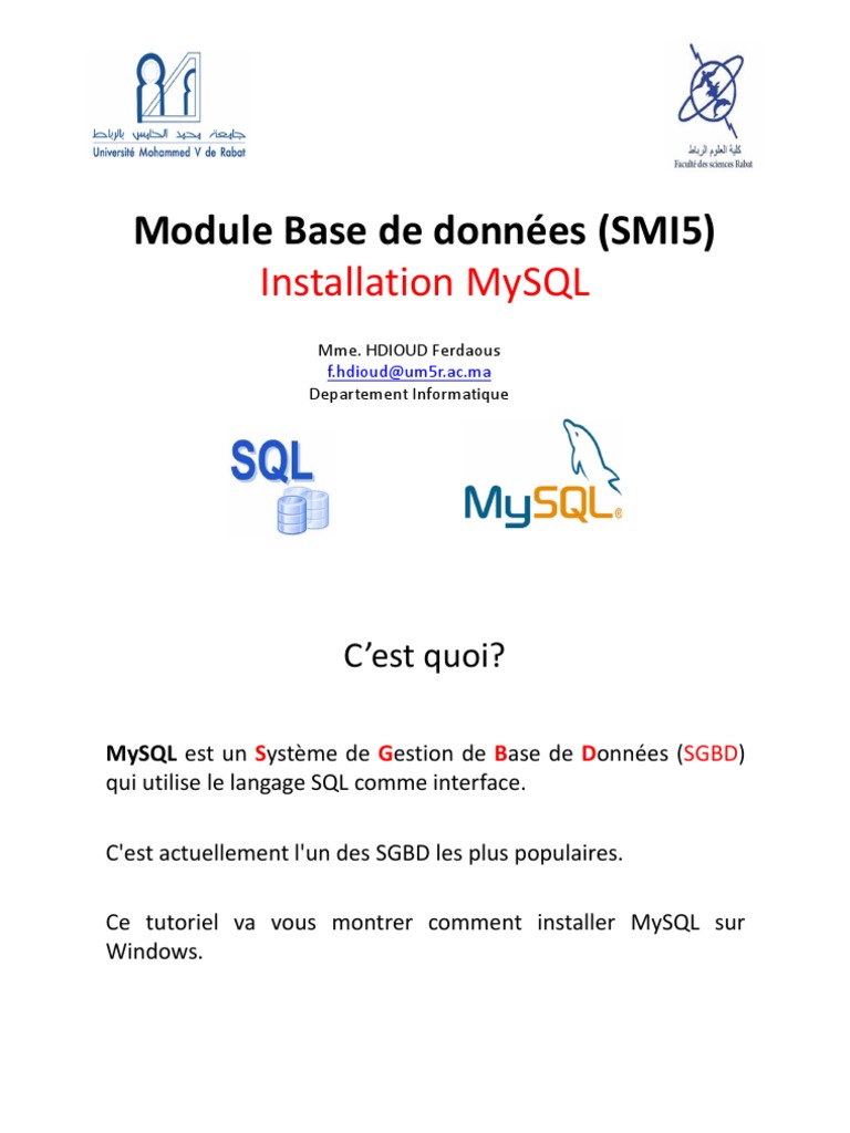 Tuto Installation Mysql | PDF Tuto Installation Mysql | PDF