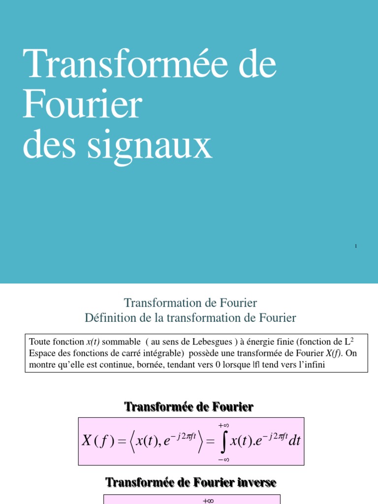 Propriétés de la Transformée de Fourier | PDF | Transformation de ...