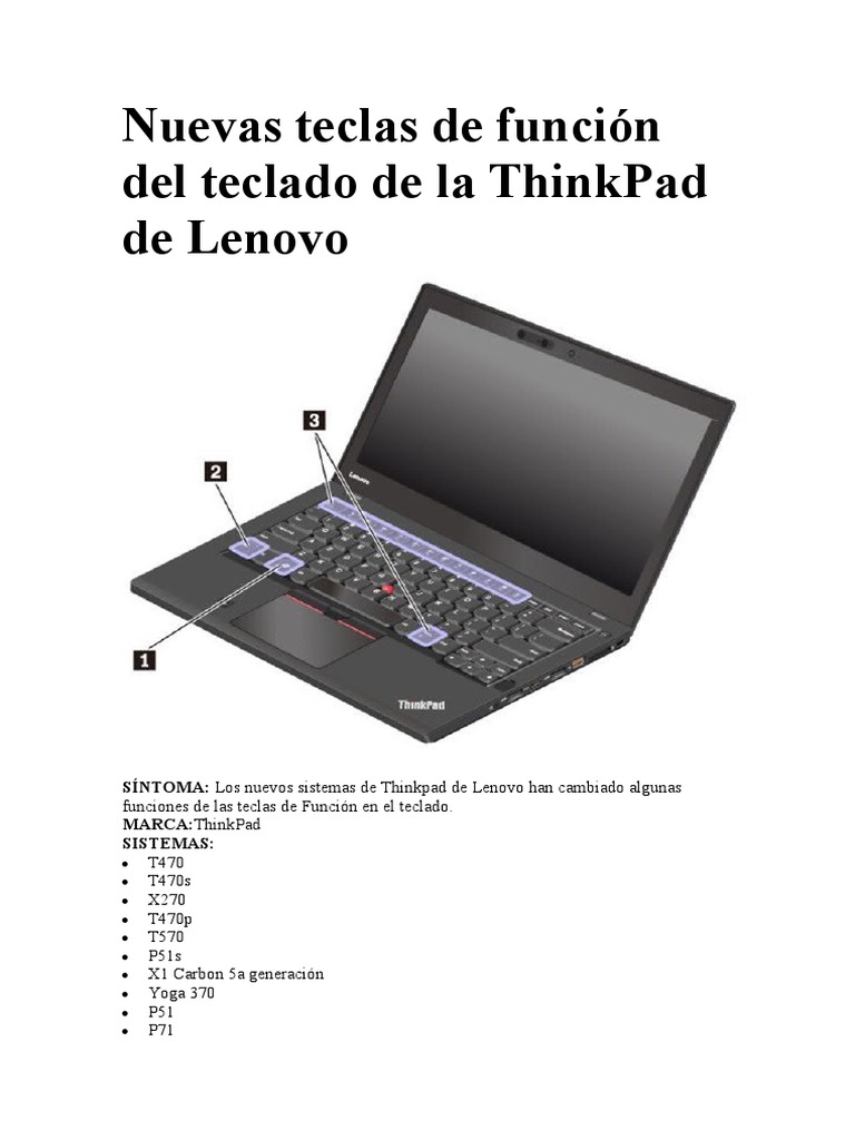 Nuevas Teclas FN ThinkPad de Lenovo | PDF | Windows 10 | Microsoft Windows