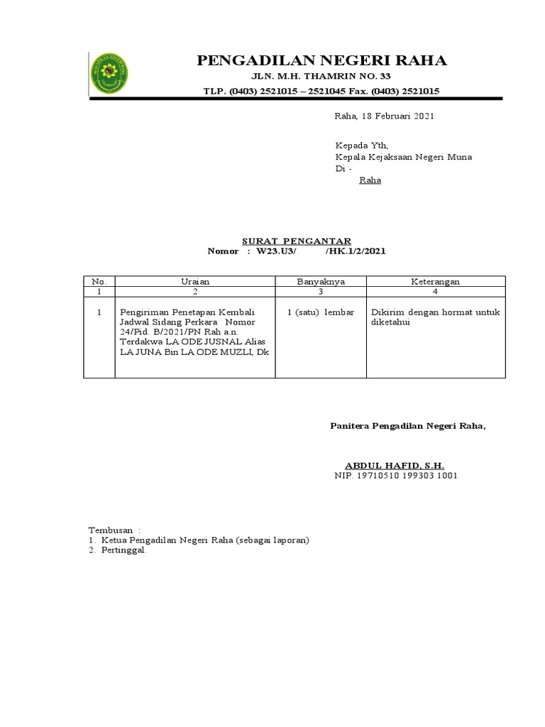 Surat Pengantar Penahanan Penuntut Umum | PDF