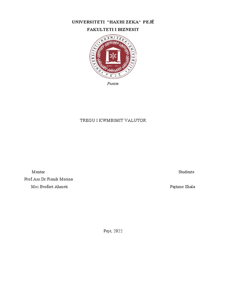 Tregu I Kwmbimit Valutor | PDF