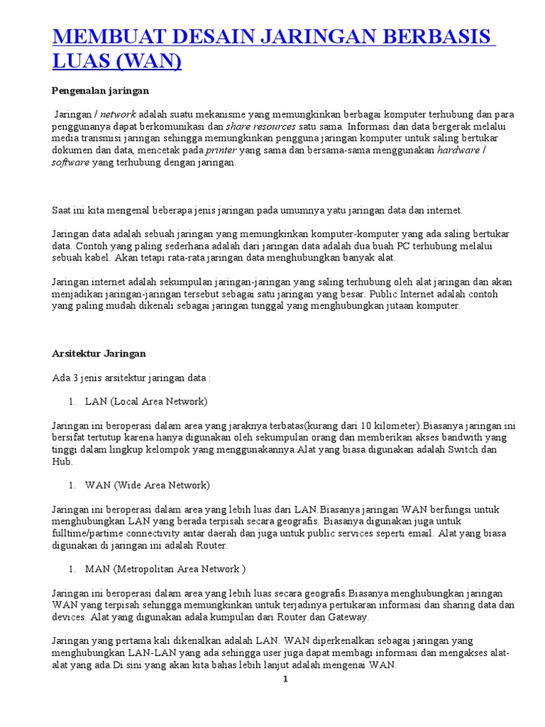 Membuat Desain Jaringan Berbasis Luas | PDF