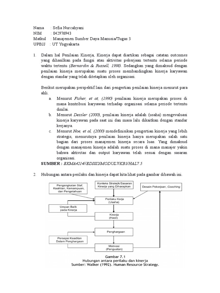 Sefia - Nurcahyani - 042976943 - T3 - Manajemen - SDA | PDF | Bisnis