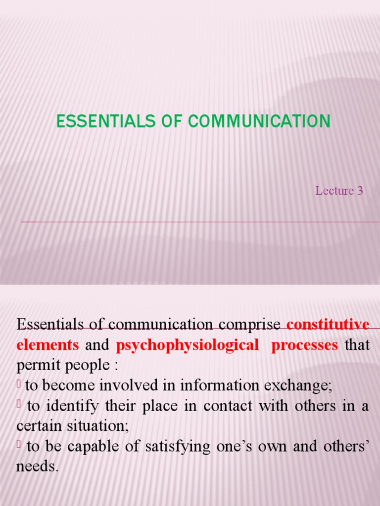 Essentials of Communication | PDF | Communication | Information