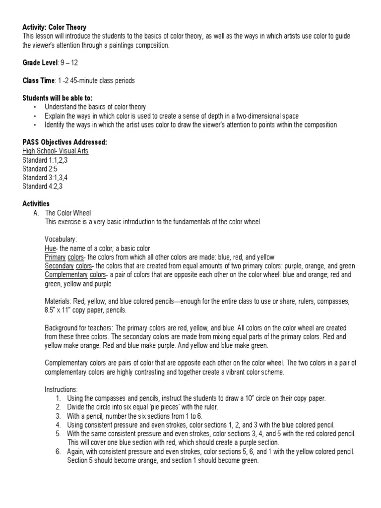 Color Theory | PDF | Color | Composition (Visual Arts)