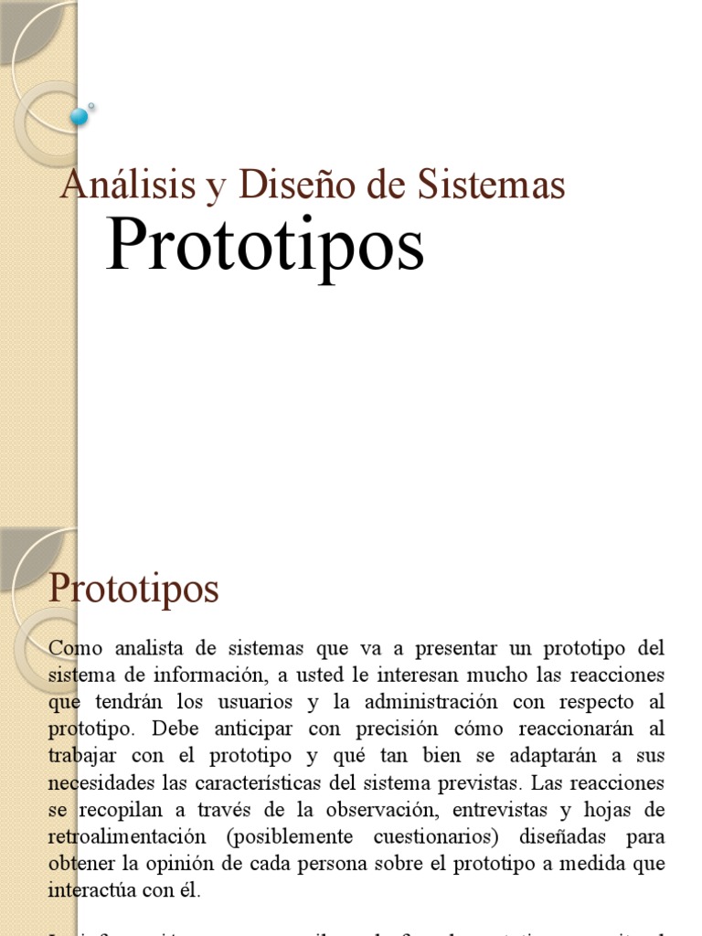 Análisis y Diseño de Sistemas - Prototipos | PDF | Información | Informática