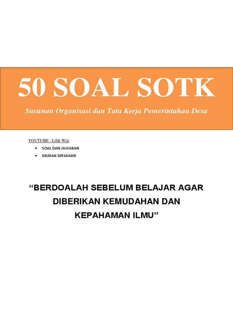 50 Soal Sotk | PDF | Politik