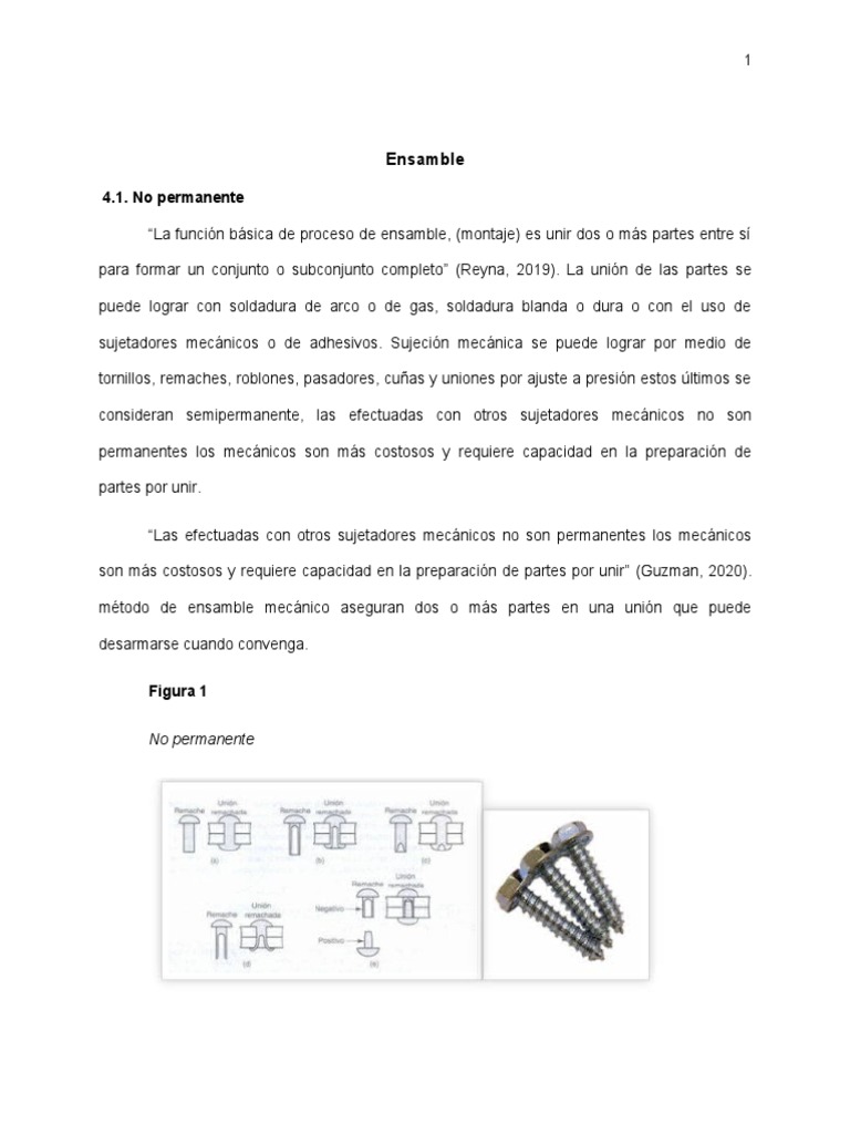 Tipos de Ensambles Mecánicos: Guía Completa | PDF | Soldadura ...