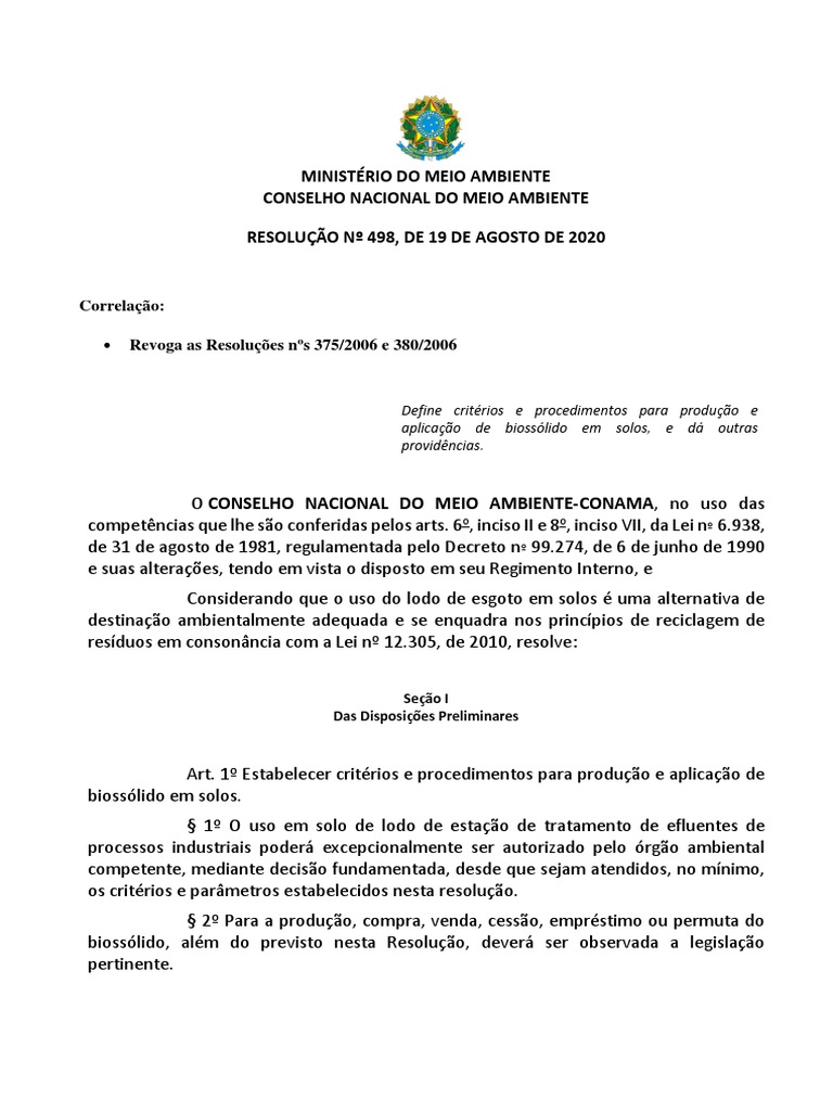 CONAMA 498 de 2020 | PDF