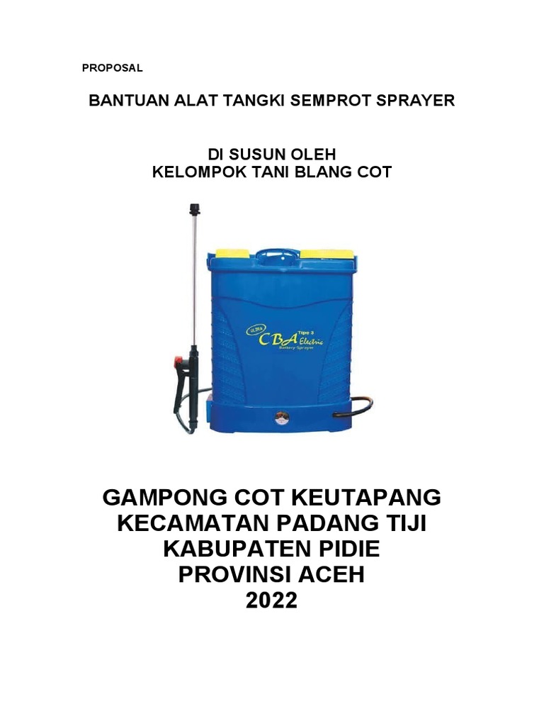 Proposal Tank Semprot | PDF