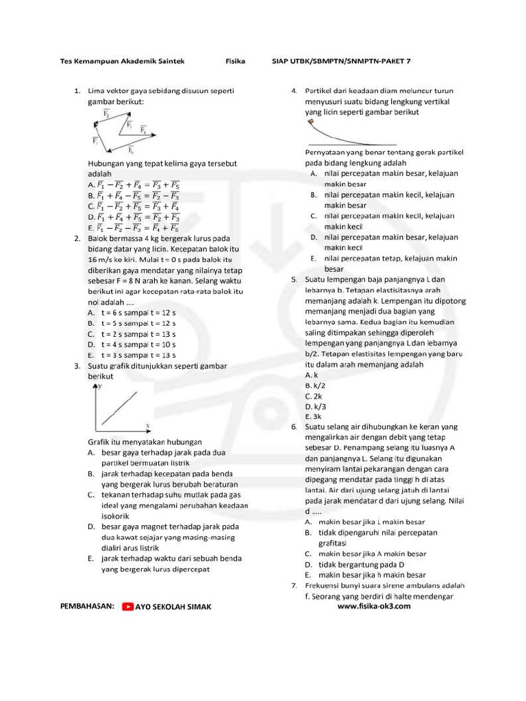 SOAL UTBK FISIKA P7 (Kirim) | PDF