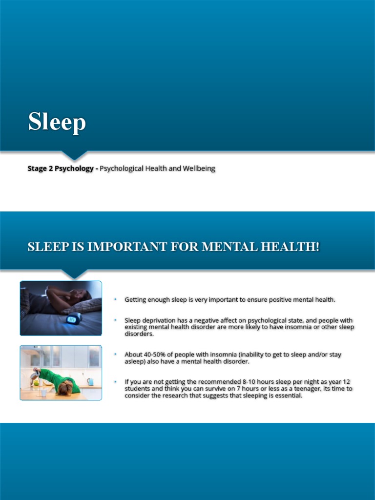Part 4 - Sleep - Psychological Health and Wellbeing | PDF | Sleep ...