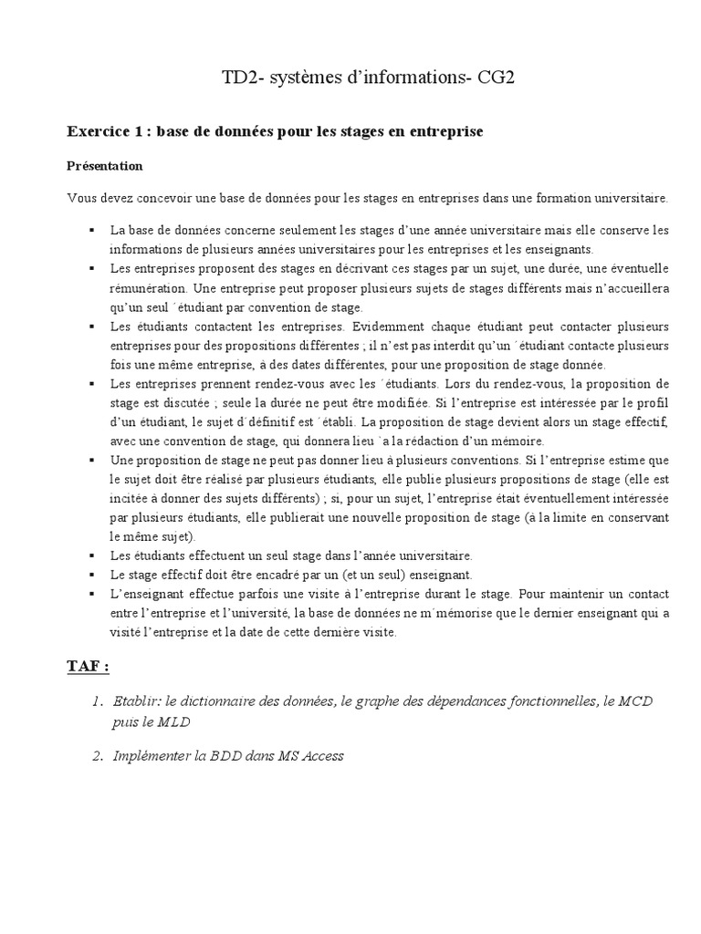 TD2 Si CG | PDF