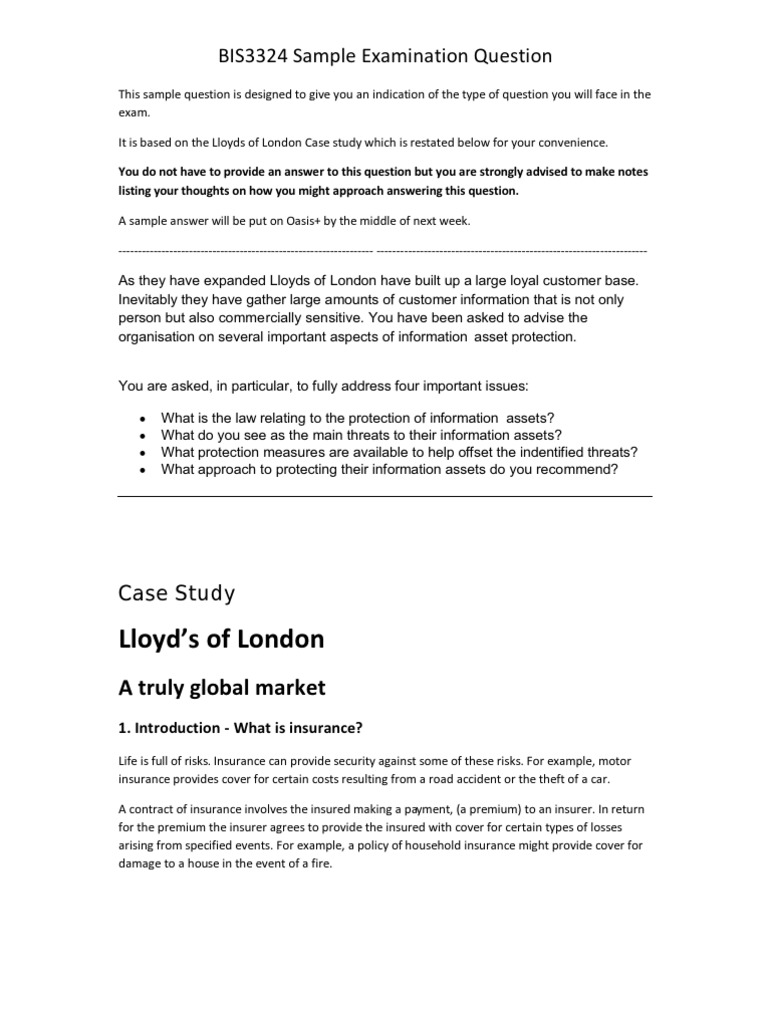 Sample Exam Question | PDF | Underwriting | Insurance