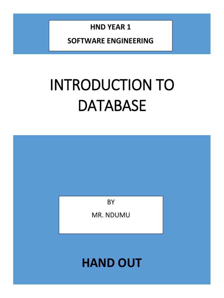 Hand Out Intro To Database | PDF | Relational Database | Databases