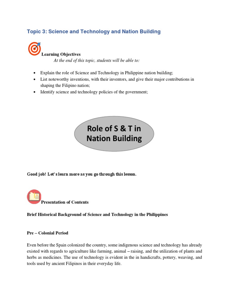 R3 Science and Technology and Nation Building | PDF | Philippines | Science