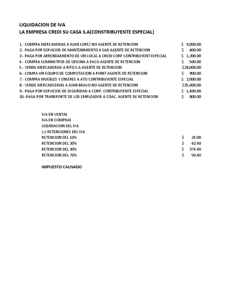 Ejercicio Liquidación Del Iva 1 | PDF | Impuestos