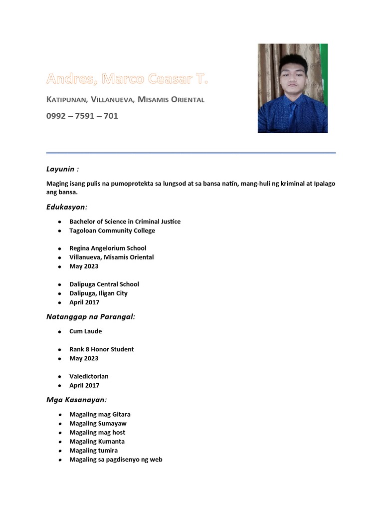 Resume' Filipino | PDF
