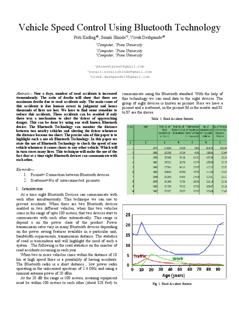 Vehicle Speed Control Using Bluetooth Technology | PDF | Bluetooth | Radio