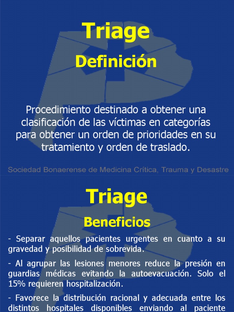 Tipos y Definición de Triage Prehospitalario | PDF | Hospital ...