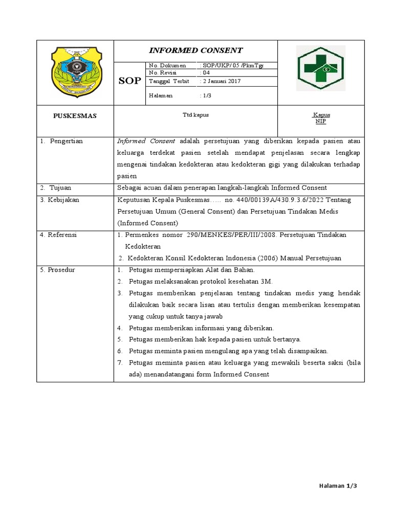 Sop Informed Consent | PDF | Sains & Matematika