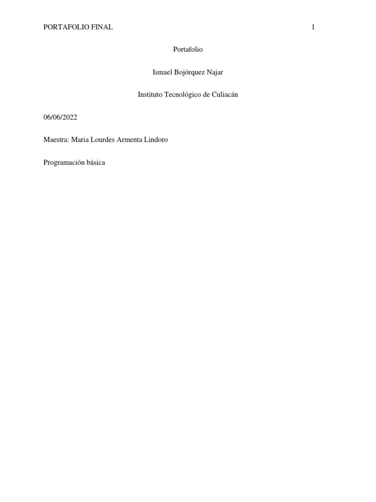 Portafolio de Evidencia Final | Descargar gratis PDF | Objetos matemáticos | Notación