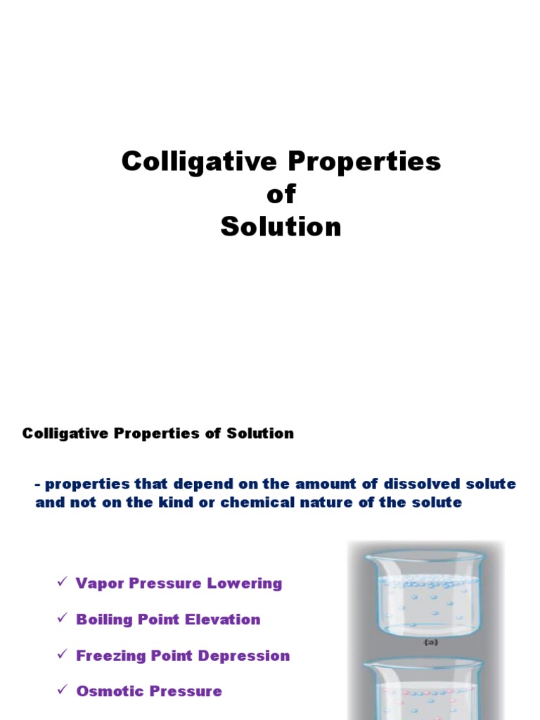 Colligative Properties of Solutions | PDF