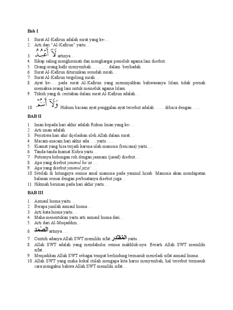 Soal-Soal Kelas VI | PDF