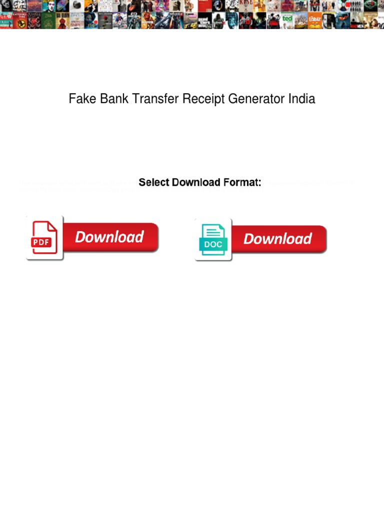Fake Bank Transfer Receipt Generator India | PDF