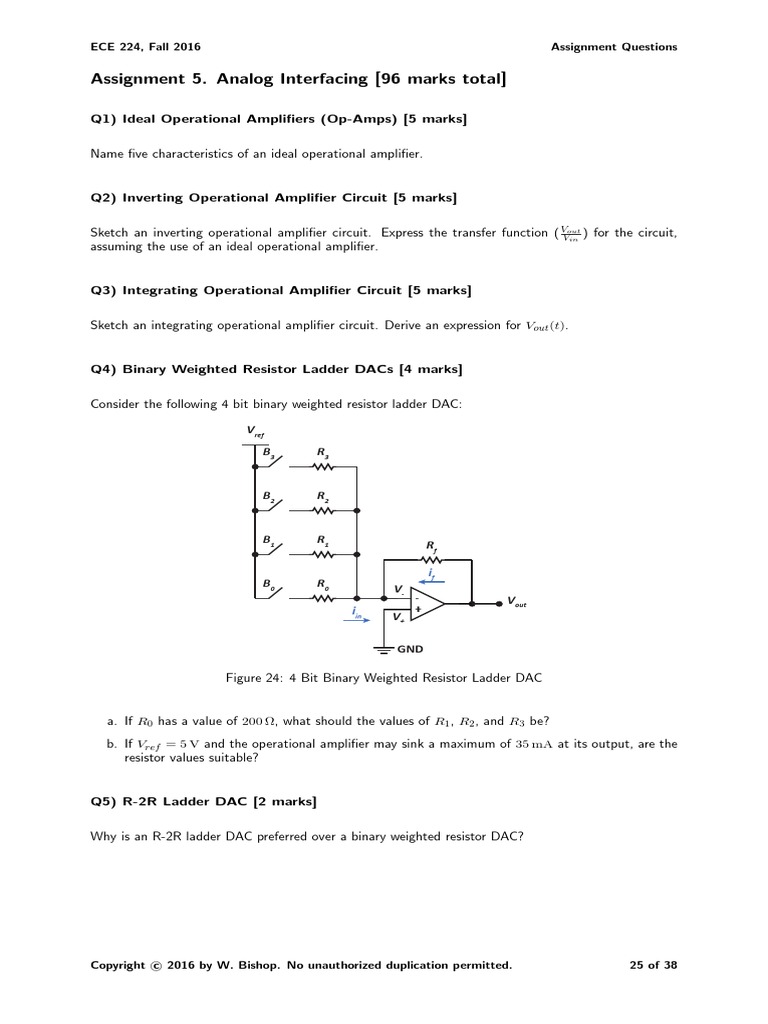 assignment-5-f2016 | PDF | Analog To Digital Converter | Operational Amplifier