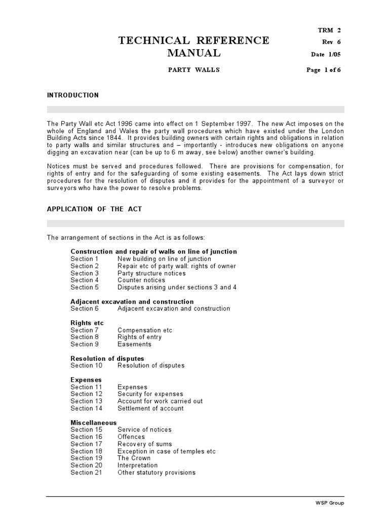 Party Wall Act 1996 Overview Guide | PDF