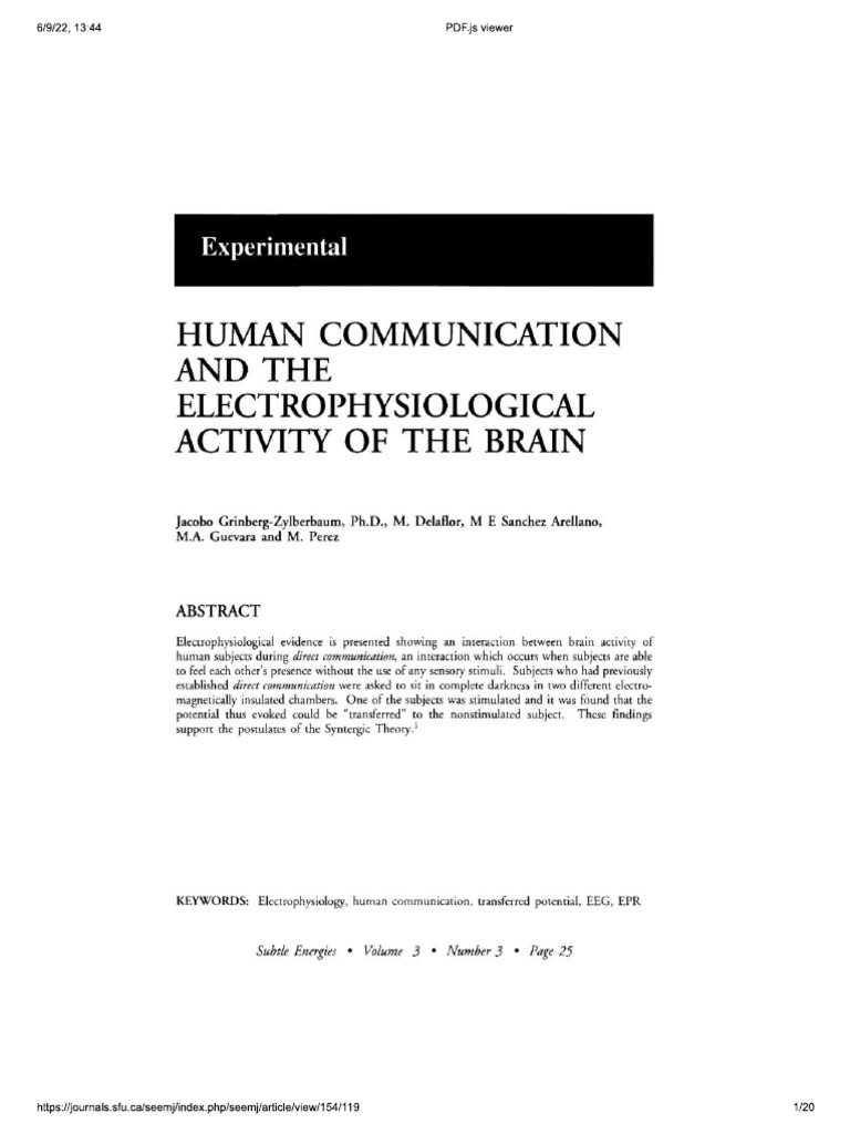 Psychophysiological Correlates of Communication Gravitation and Unity | PDF